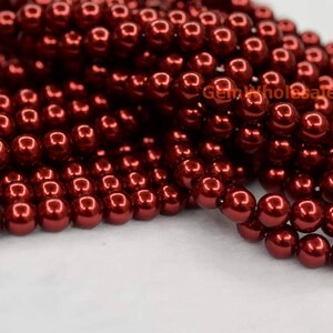 15.5 Dark Red Color Glass Round Beads 6mm/8mm/10mm/12mm - Etsy