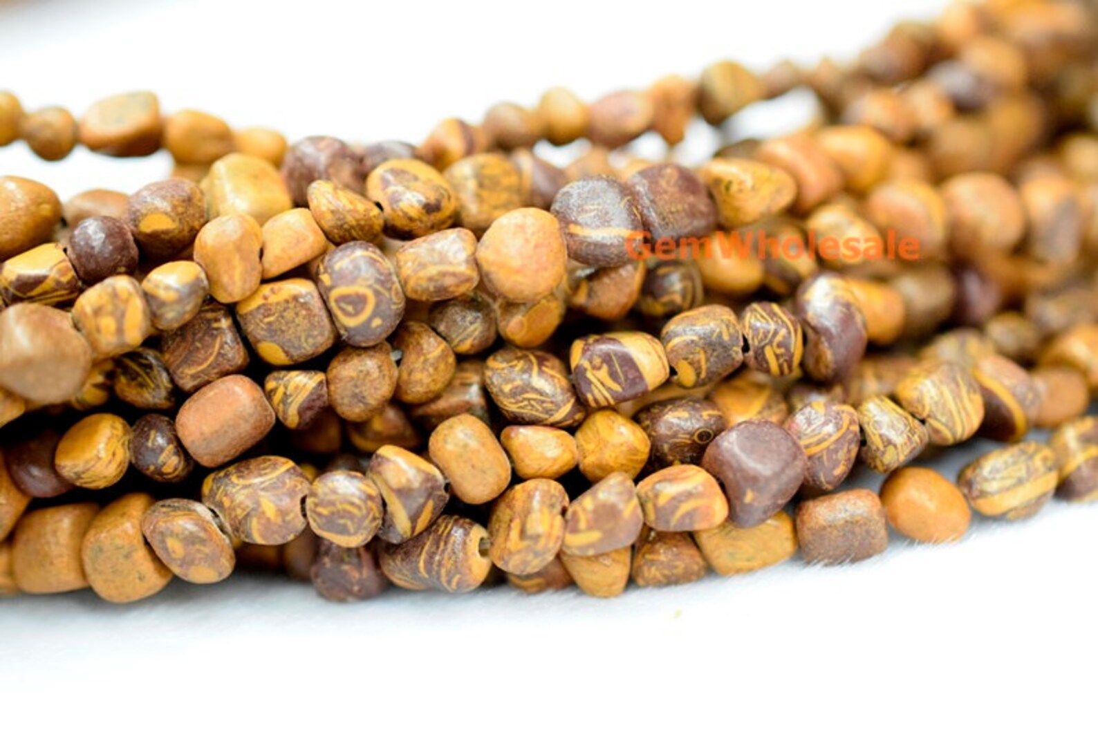 15.5" 3~5mm Natural Elephant Skin Jasper Pebbles Beads, Small Elephant ...