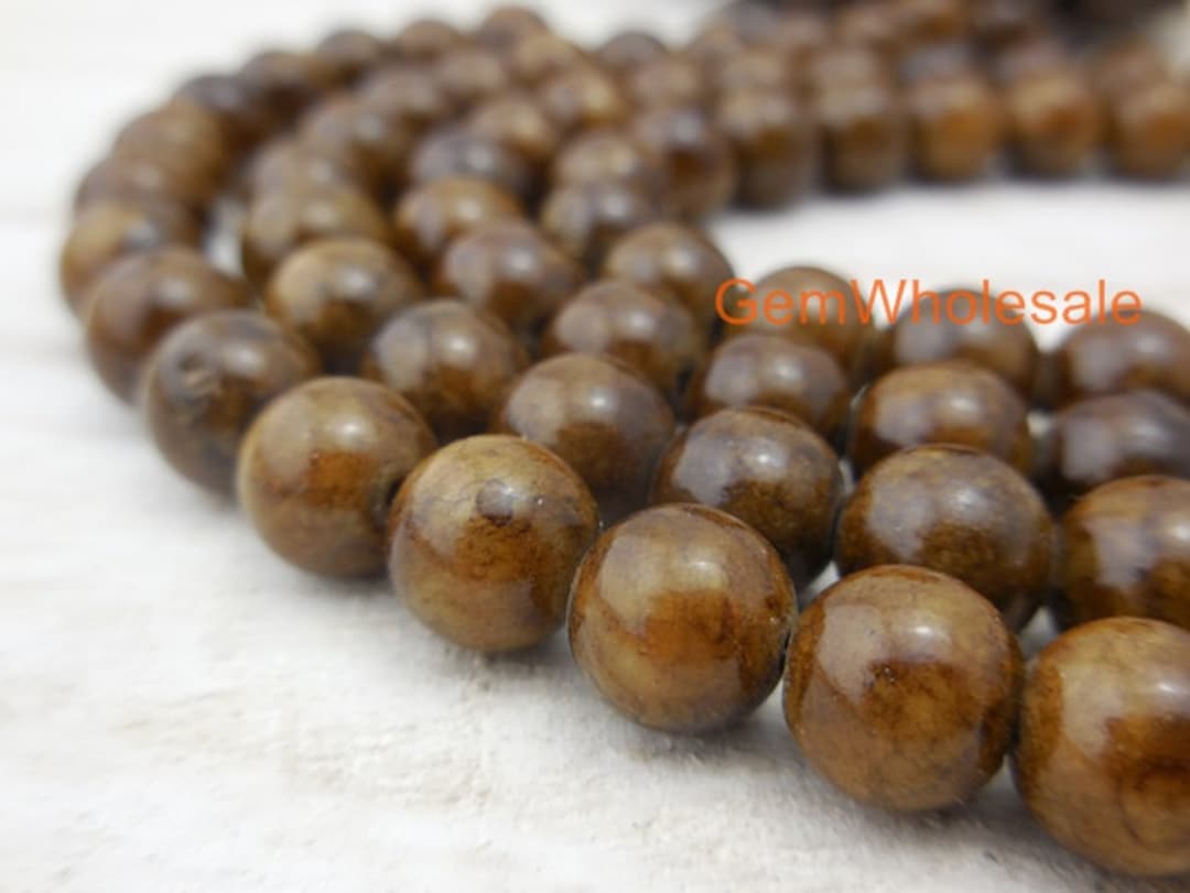 15.5" Brown Dyed Jade 6mm/8mm/10mm/12mm Round Beads, Brown Color Beads ...