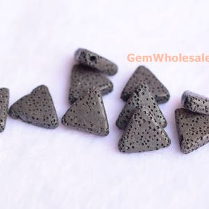10PCS 18mm Black Lava Triangle Pendant,drilled Hole Along the Side ...