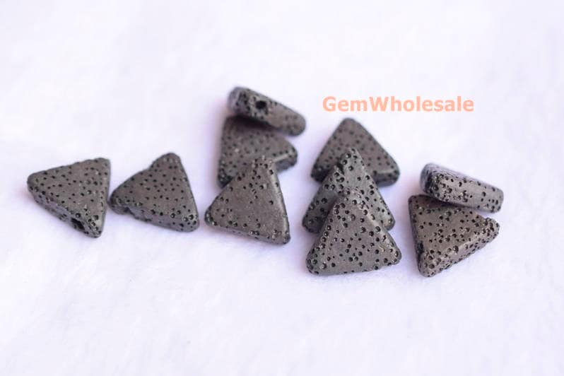 10PCS 18mm Black Lava Triangle Pendantdrilled Hole Along the | Etsy