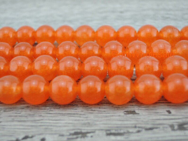 15 Orange Malaysian Jade 6mm/8mm/10mm/12mm Round Beads - Etsy