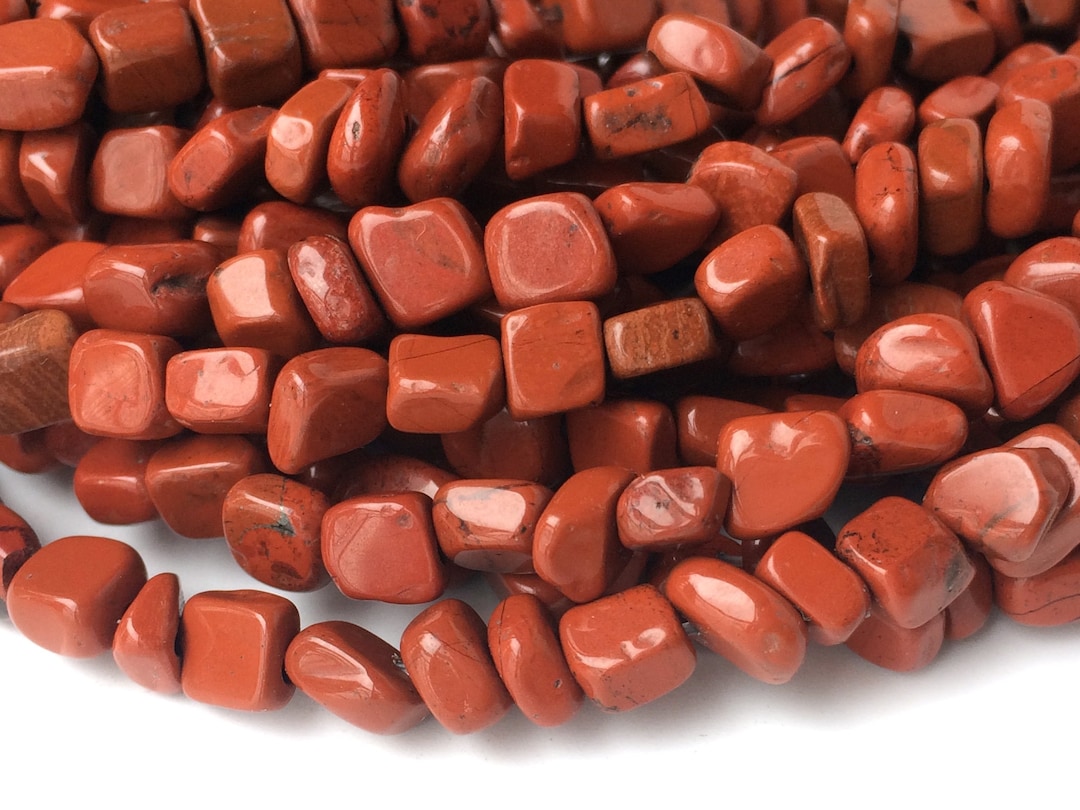 15.5" 3~5mm Natural Red Jasper Pebbles Beads, Small Red Jasper Pebbles ...