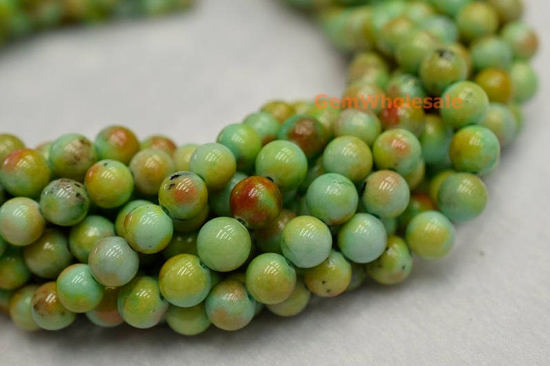 15.5 8mm Dyed Green Blue Red Jade Round Beads Green - Etsy