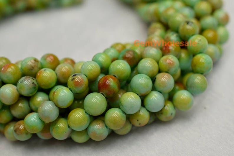 15.5 8mm Dyed Green Blue Red Jade Round Beads Green | Etsy