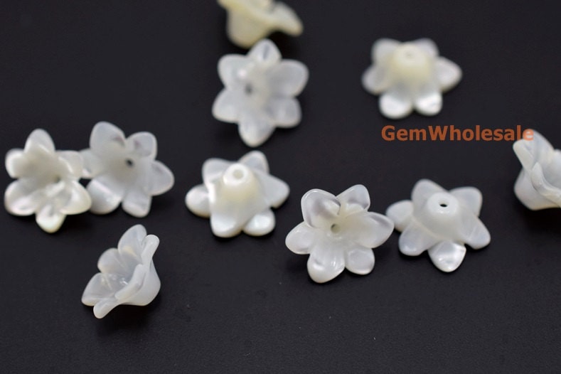10PCS 10mm Natural White MOP Flower 6 Petal Natural Mother of - Etsy