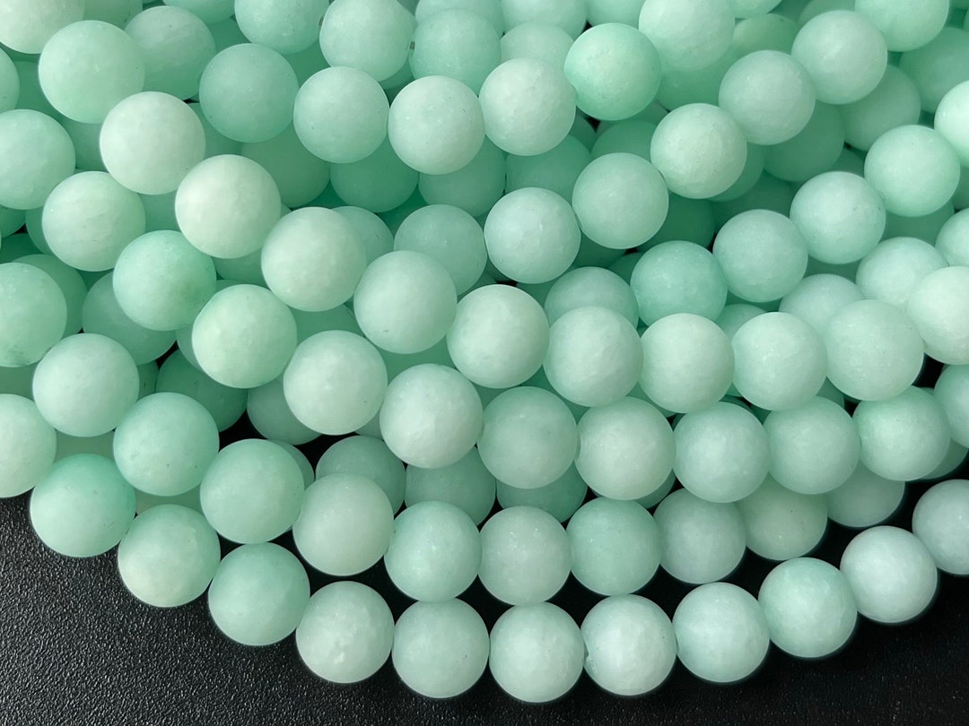 15.25 Mint Matte Dyed Jade 6mm/8mm/10mm/12mm Round Beads, Mint Color ...