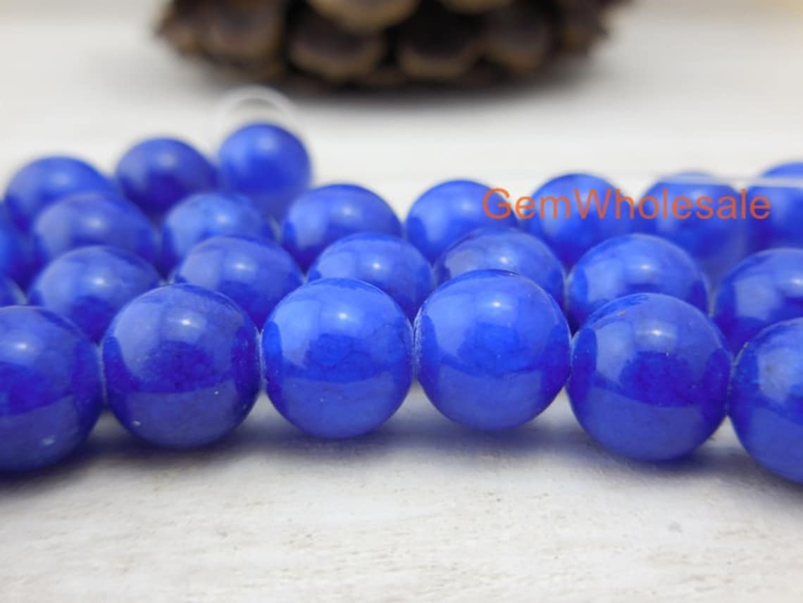 15.5 Dyed Dark Blue Jade 6mm/8mm/10mm/12mm Round Beads | Etsy