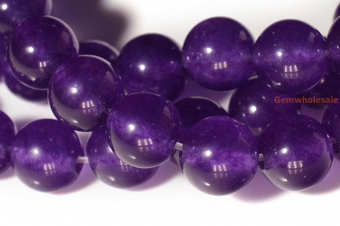 15" 6mm/8mm/10mm/12mm Dark Purple Malaysian Jade Round Beads, Dark ...