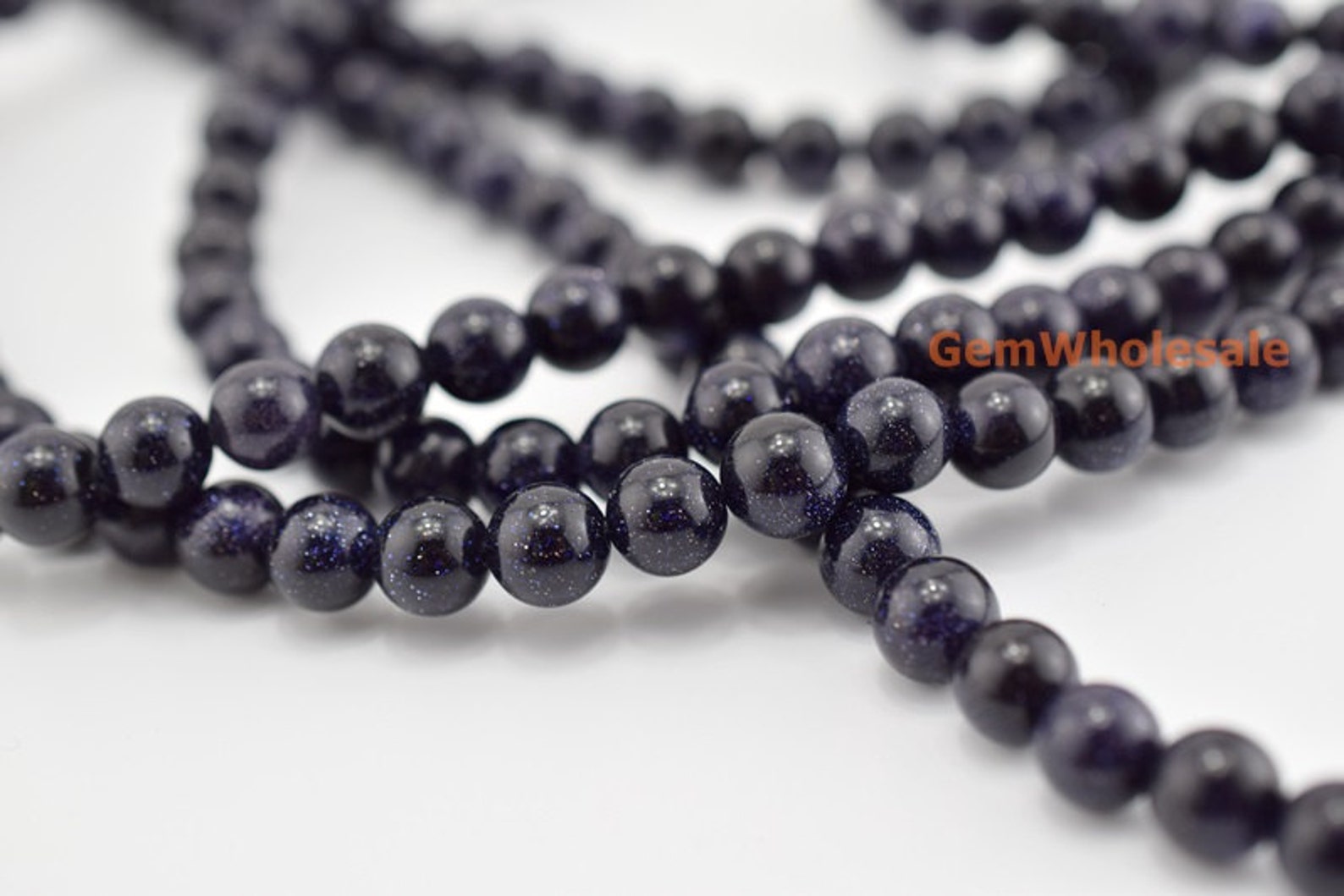 15" Blue Sandstone 6mm/8mm/10mm Round Beads, Blue Sandstone Round Beads ...