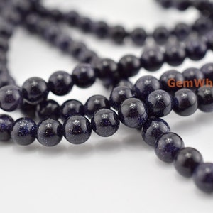 15" Blue Sandstone 6mm/8mm/10mm Round Beads, Blue Sandstone Round Beads ...