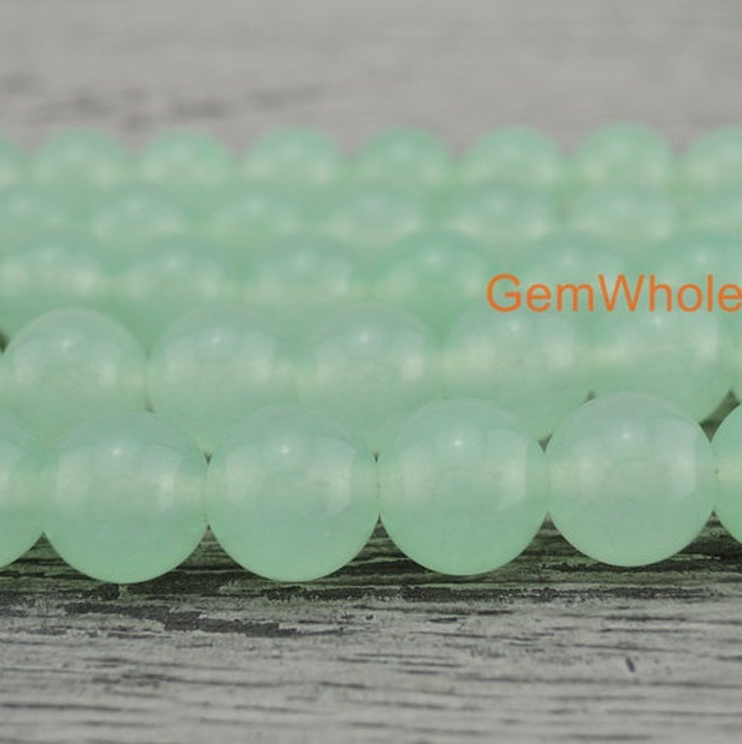 15" Light Green Malaysian Jade 6mm/8mm/10mm/12mm Round Beads, Light ...