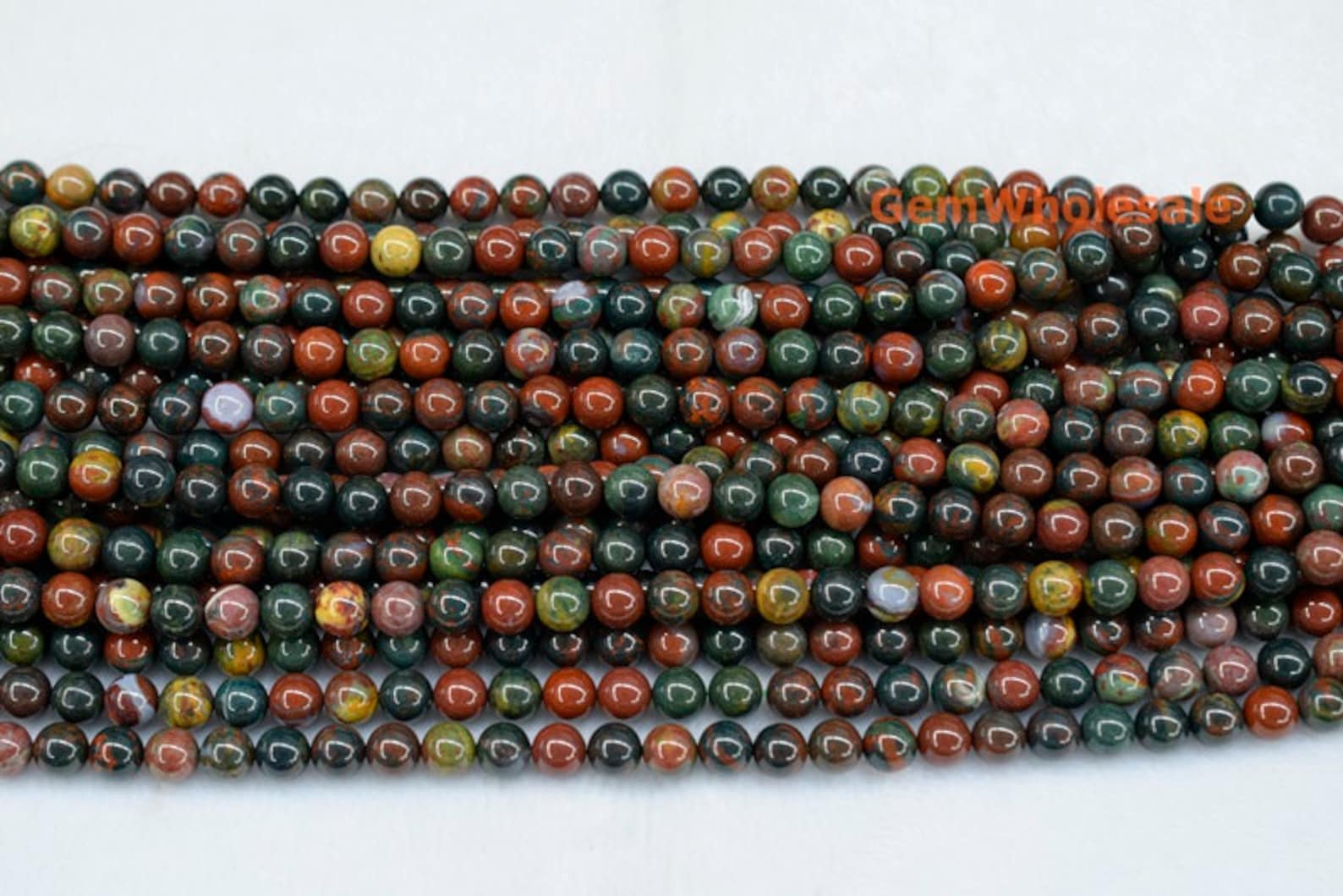 15.5" 10mm/12mm Natural Indian Bloodstone Round Beads, Indian Blood ...