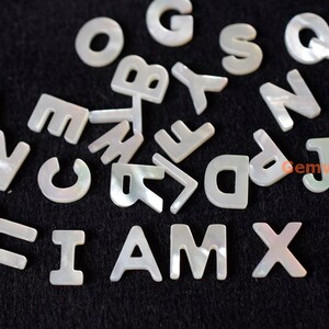 1pcs 10mm Natural White MOP Letters A-Z 26 Capitals Mother of Pearl ...