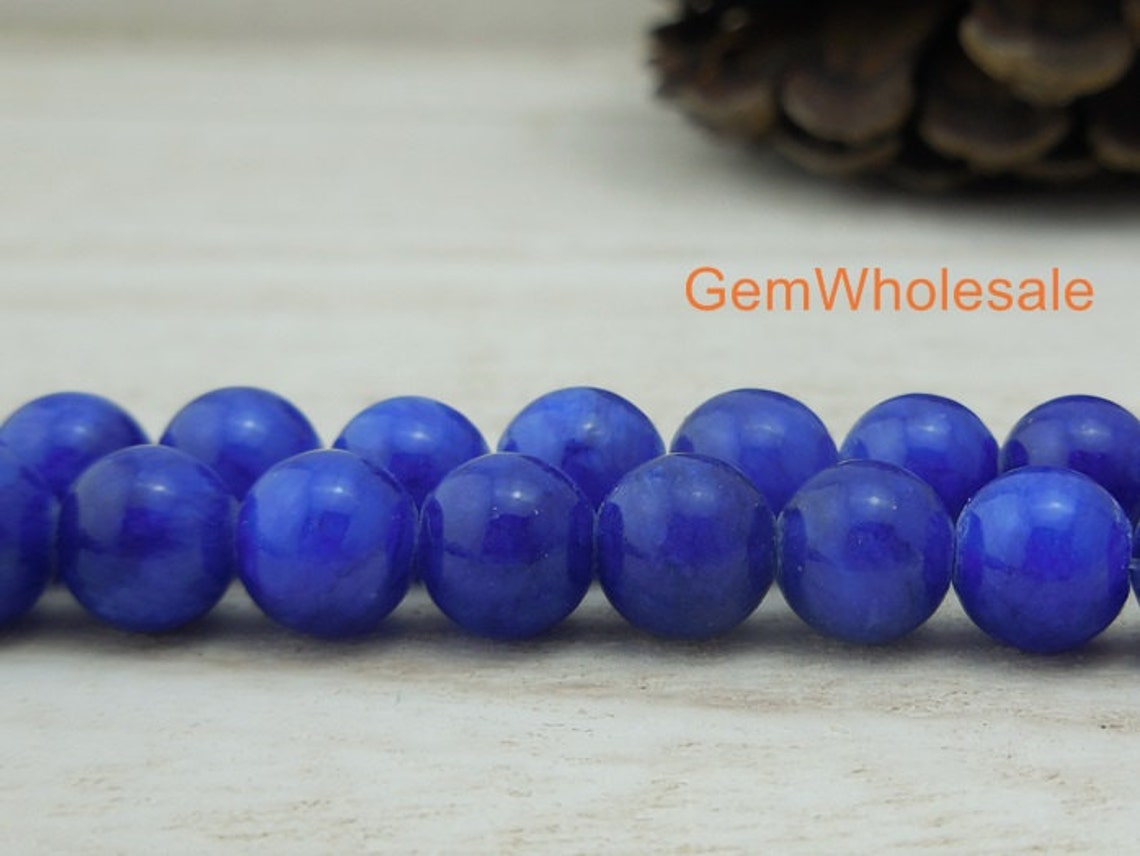 15.5 Dyed Dark Blue Jade 6mm/8mm/10mm/12mm Round Beads | Etsy