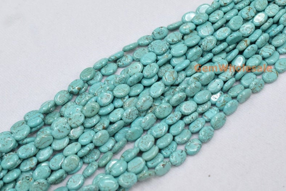 15.5 10x14mm Blue Howlite Oval Beads DIY Jewelry - Etsy