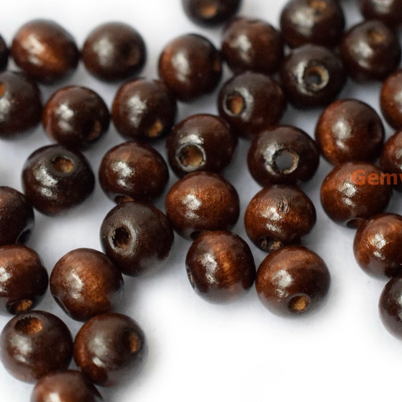 Dark Brown Beads - Etsy