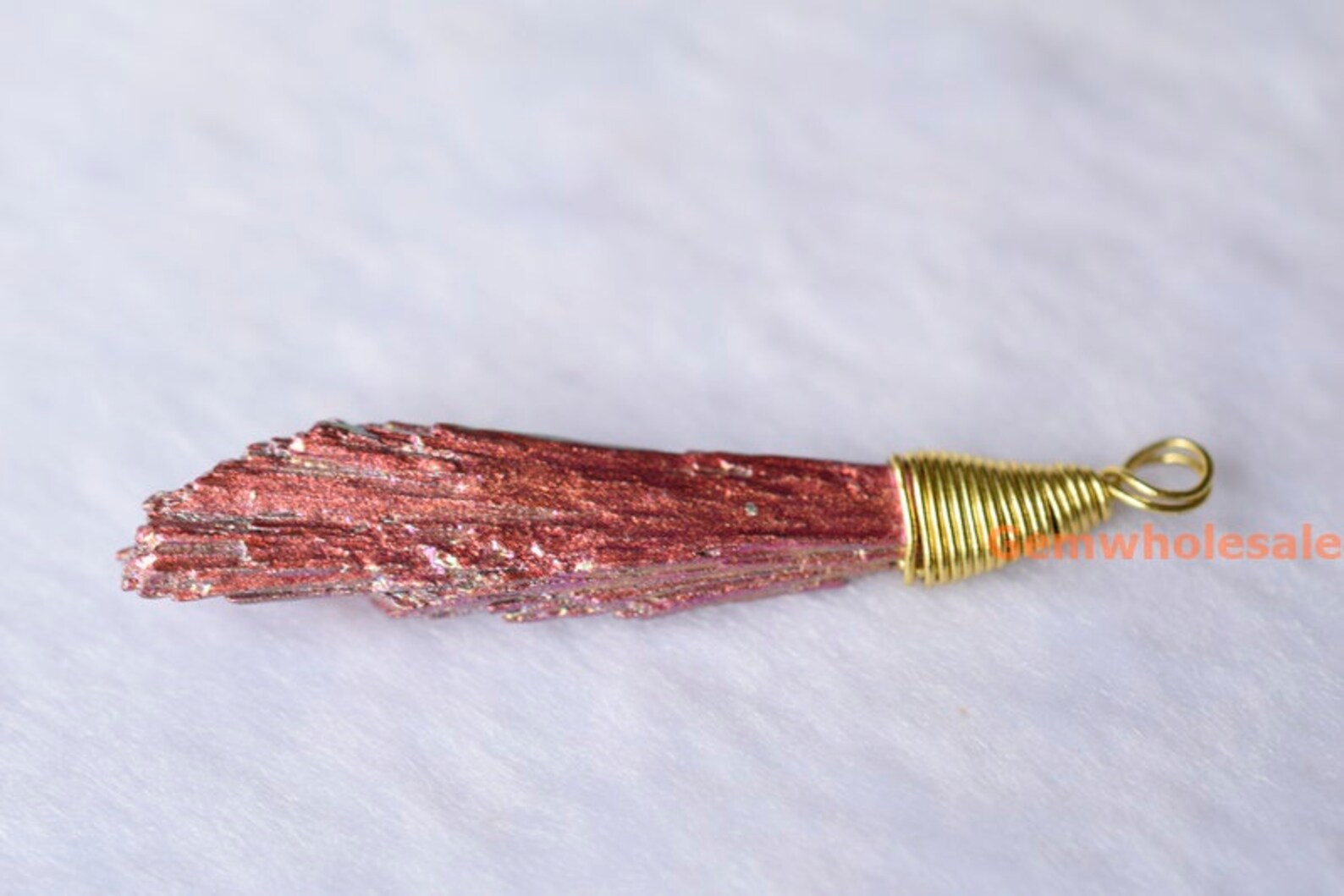 1pc 58x25mm Red Color Kyanite Pendant gold Color Plated - Etsy