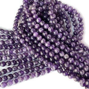 15“ Dogtooth Amethyst Round Beads 8mm, Natural Dogtooth Amethyst,purple ...