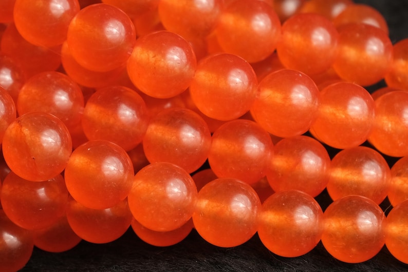 15 Orange Malaysian Jade 6mm/8mm/10mm/12mm Round Beads - Etsy