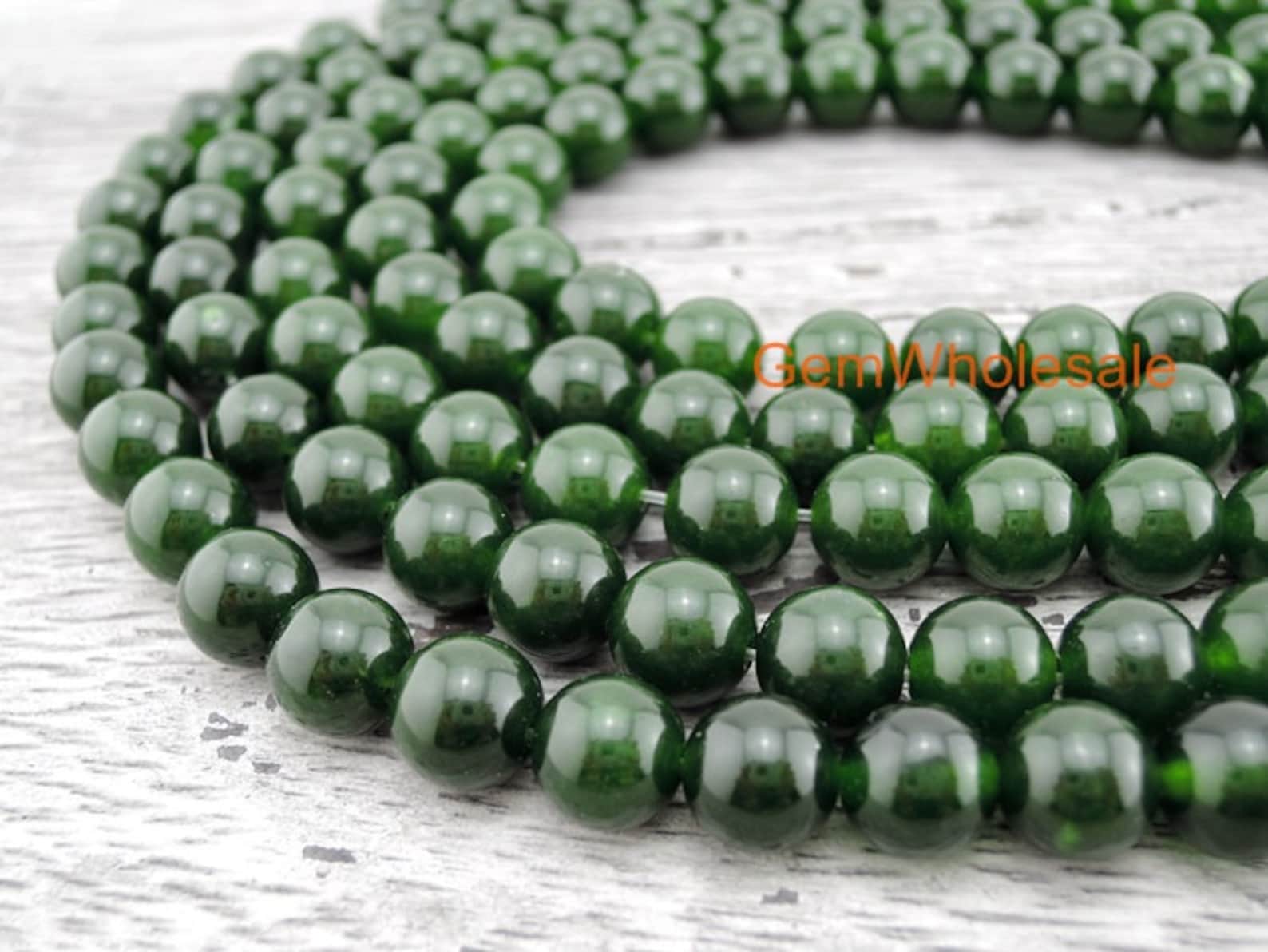 15 Dark Green Malaysian jade 6mm/8mm/10mm/12mm round | Etsy