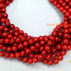 15.5" 8mm/10mm/12mm Red Magnesite Round Beads, Red Gemstone Beads ,red ...