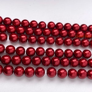 15.5" Dark Red Color Glass Round Beads 6mm/8mm/10mm/12mm, Cheap Dark ...
