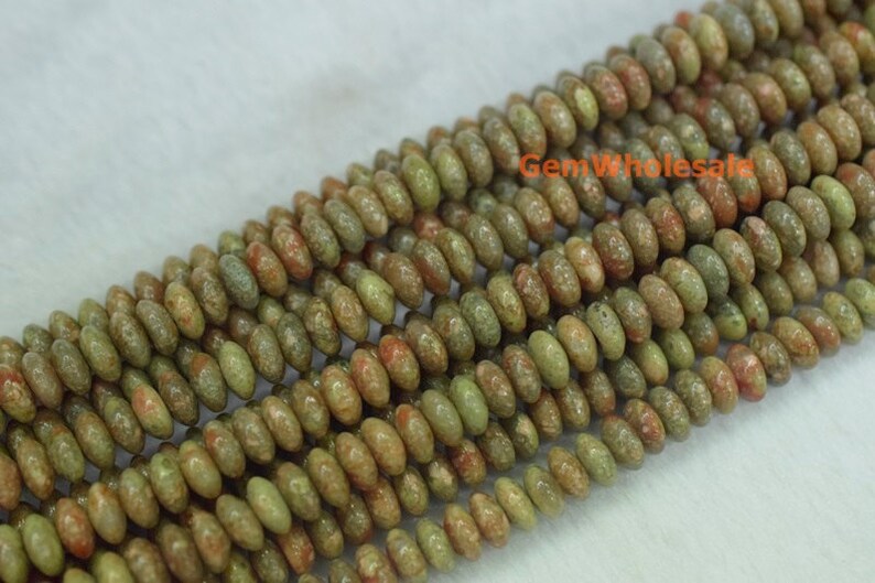 15.5 8x4mm Natural Autumn jasper rondelle beads Natural | Etsy