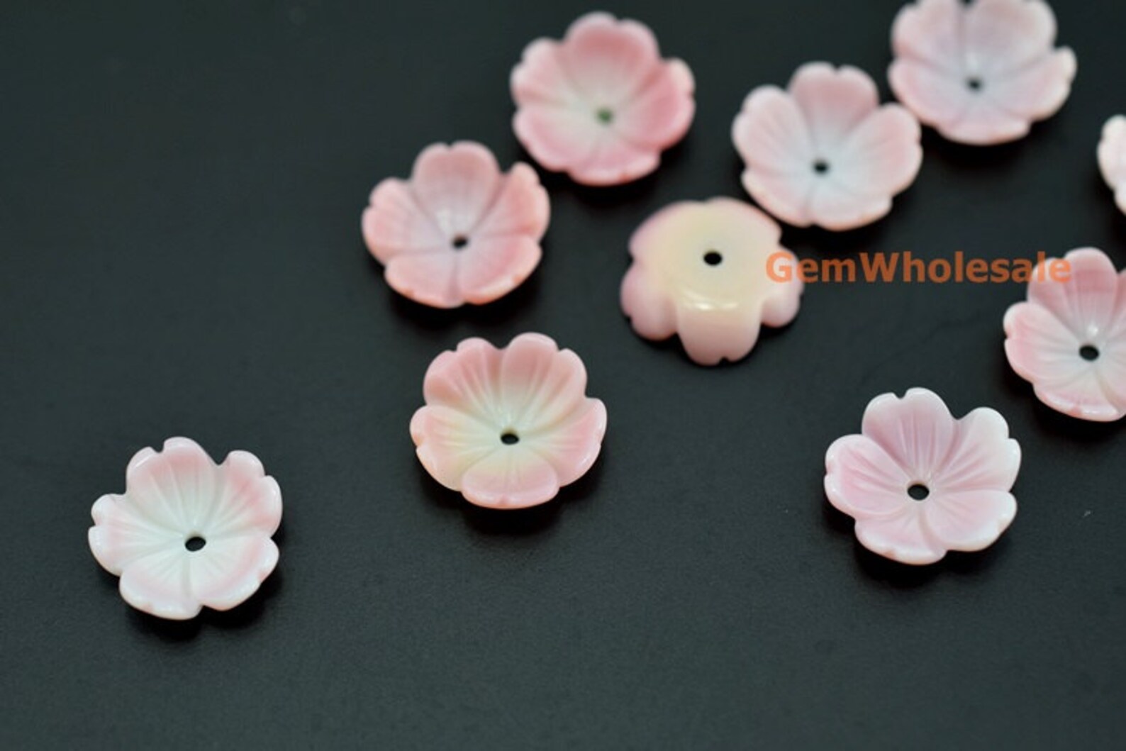 10PCS 10mm Pink MOP Flower, Natural Queen Shell Flower, Jewelry Supply ...