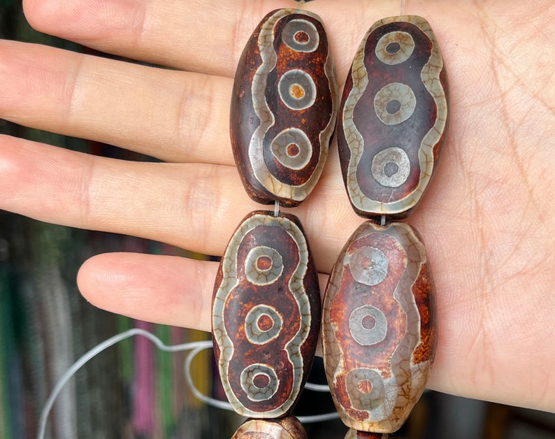 14 22x40mm Antique Brown Bulk Tibetan Dzi Agate Flat - Etsy