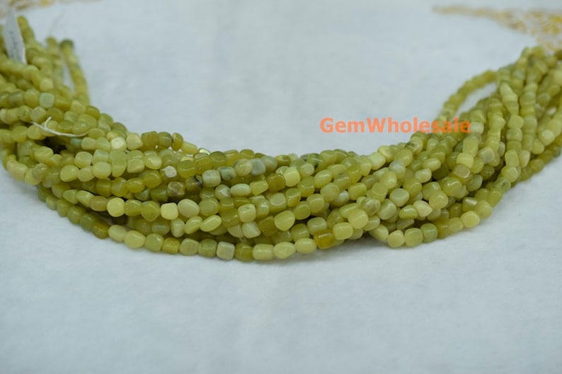 15.5 57mm Olive jade pebbles beads small Olive jade | Etsy