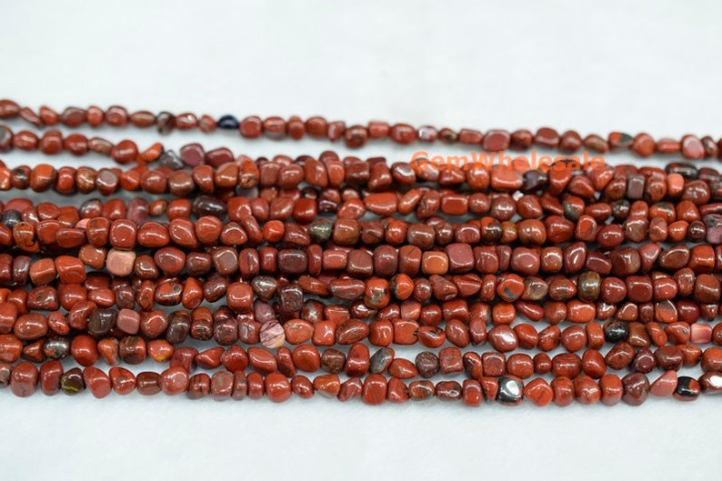 15.5 35mm Natural red jasper pebbles beads small red | Etsy