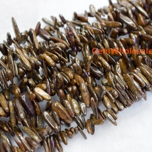 15.5" Bronzite Tooth Chips 12~20mm, High Quality Brown Color Gemstone ...