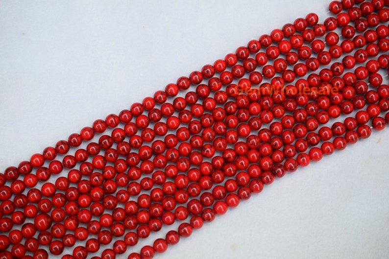 15.5 8mm/10mm/12mm Red Magnesite round Beads Red | Etsy