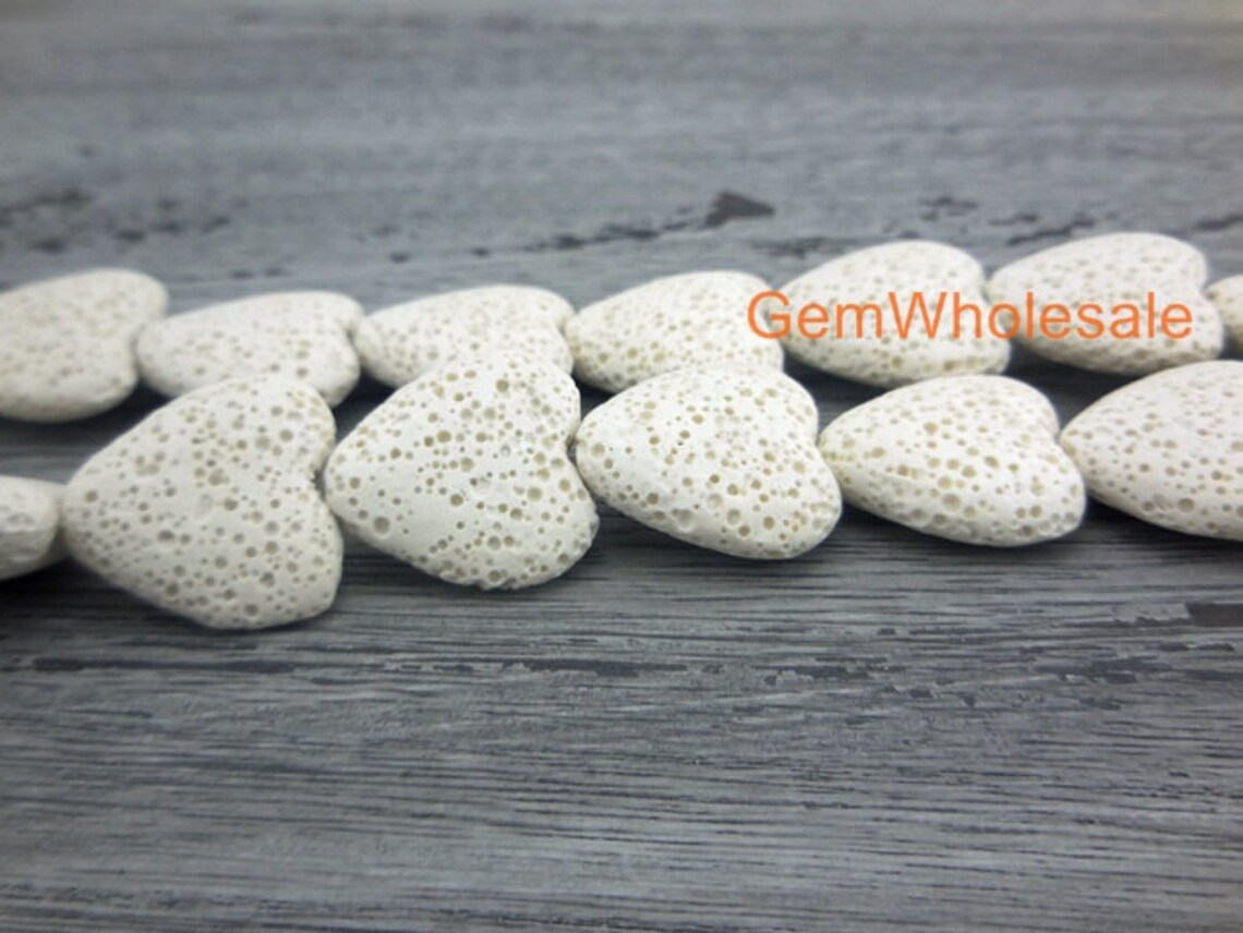 15.5 White Lava Heart Pendant 20mm/28mm White Lava | Etsy