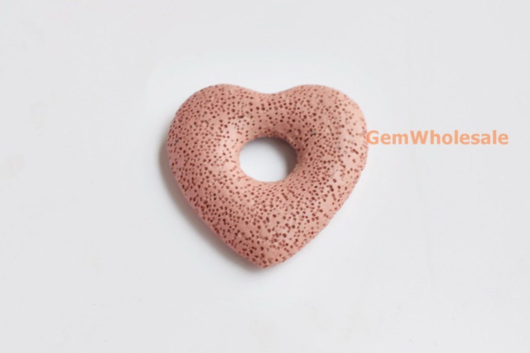 4PCS 50x50mm Light Red Lava Heart Pendant,yellow/blue/green/white Color ...