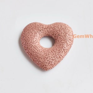 4PCS 50x50mm Light Red Lava Heart Pendant,yellow/blue/green/white Color ...