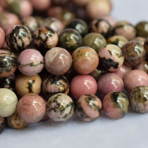 15.5 Rhodonite 4mm/6mm Round Beads Red Semi-precious - Etsy
