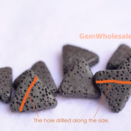 10PCS 18mm Black Lava Triangle Pendantdrilled Hole Along the - Etsy
