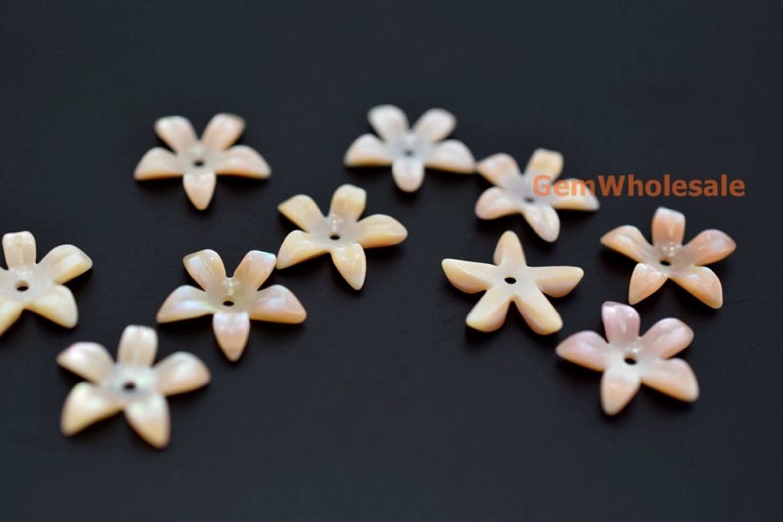 10PCS 10/12mm Natural Purple MOP Flower, Natural Mother of Pearl ...