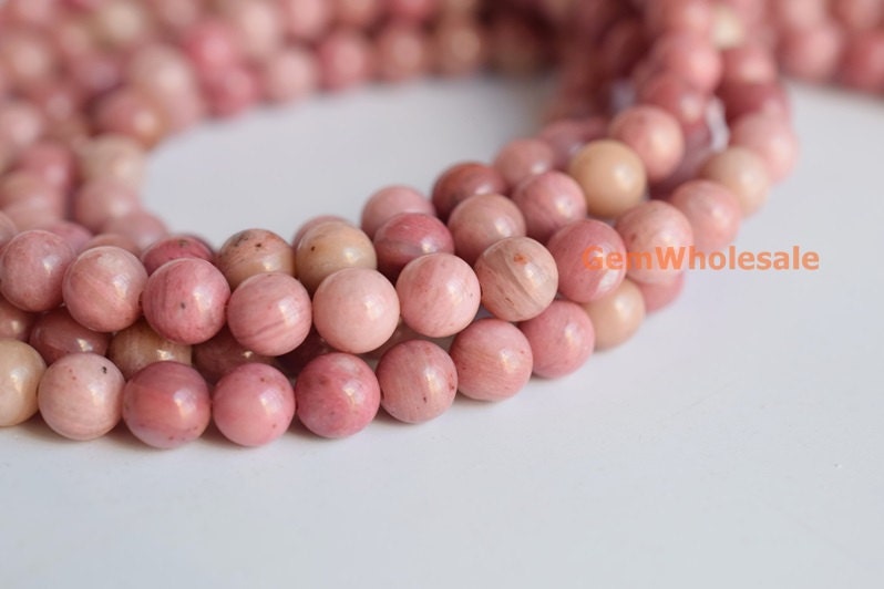 15.5 Rhodonite 4mm/6mm Round Beads Red Semi-precious | Etsy