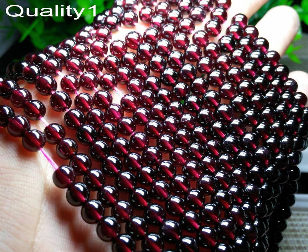 15.5" Wine Red Garnet 6mm Round Beads , Red Color 6mm Natural Gemstone ...