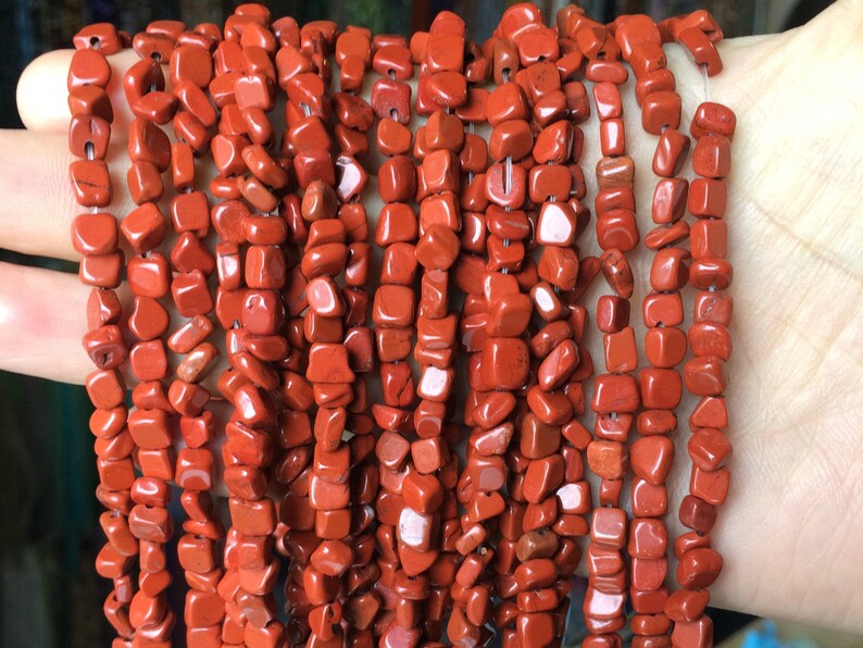 15.5 35mm Natural Red Jasper Pebbles Beads Small Red | Etsy