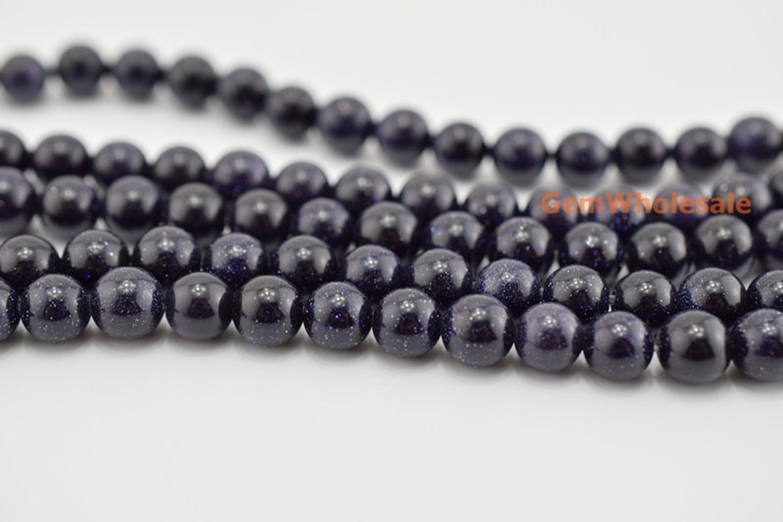 15" Blue Sandstone 6mm/8mm/10mm Round Beads, Blue Sandstone Round Beads ...