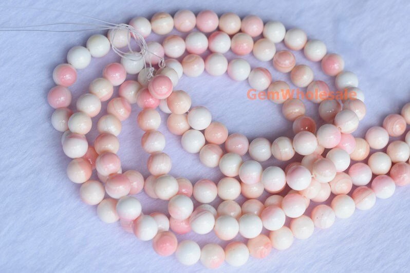 15.5 8mm Natural Blush Pink Queen Conch Shell Round | Etsy