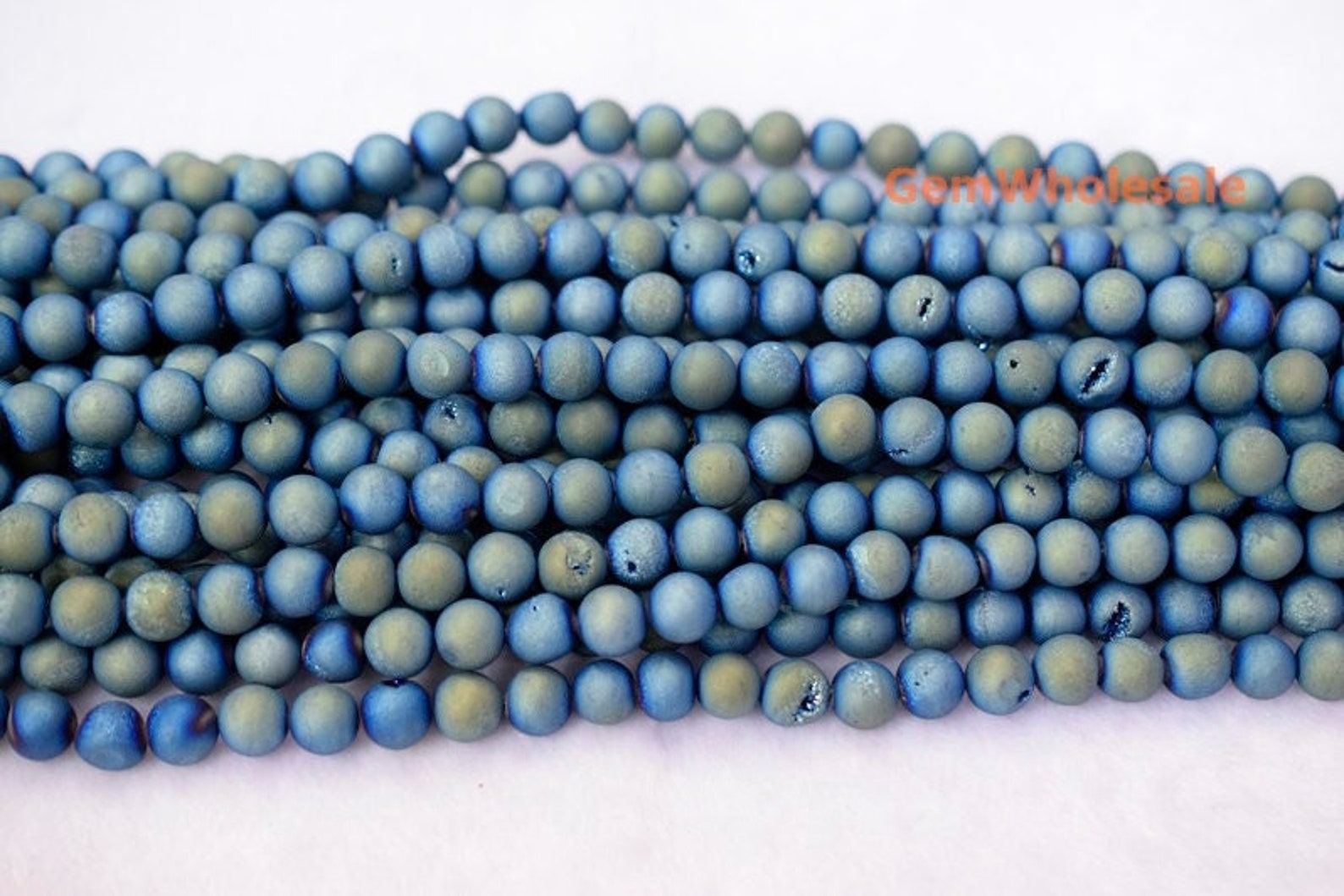 15 Plating Blue Druzy Agate 8mm/10mm/12mm/14mm Round - Etsy