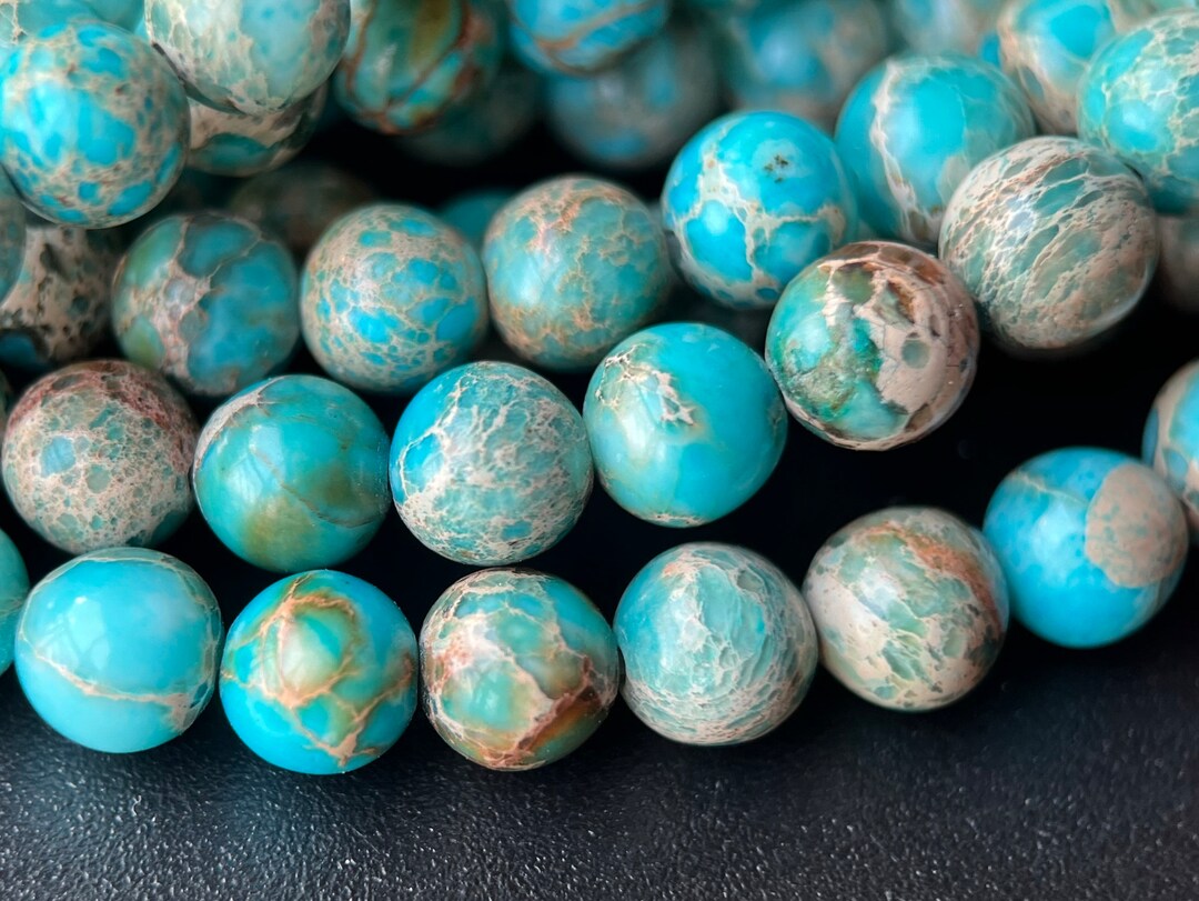 15.5" 6mm High Quality Blue Emperor Jasper Round Beads,sea Sediment ...