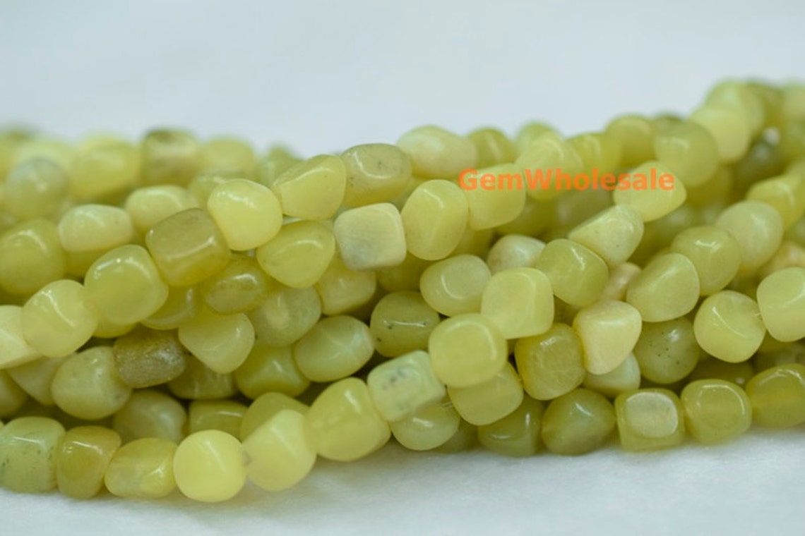 15.5 57mm Olive Jade Pebbles Beads Small Olive Jade - Etsy
