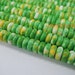 15.5 Dyed 3x8mm Roundel Green Yellow Rain Flower Stone Beads, Green ...