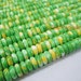 15.5 Dyed 3x8mm Roundel Green Yellow Rain Flower Stone Beads, Green ...